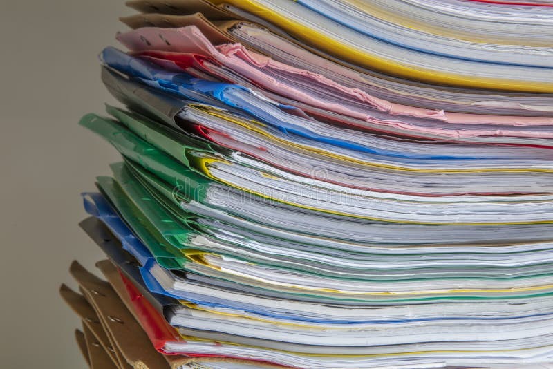 Stack of Documents Placed on a Business Desk in a Business Office ...
