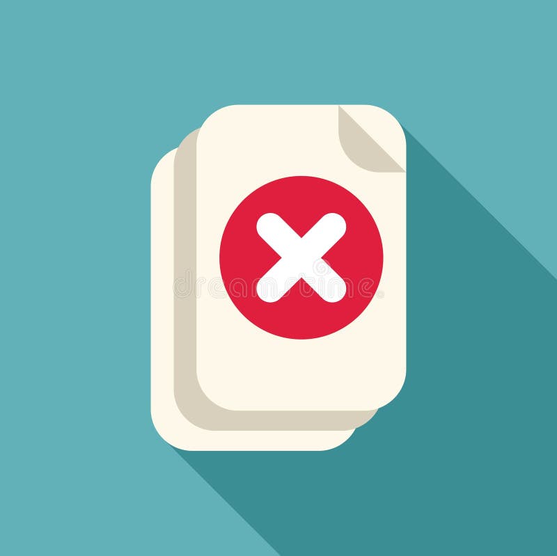 Stack of Documents is Rejected with Red Cross Mark Stock Illustration ...