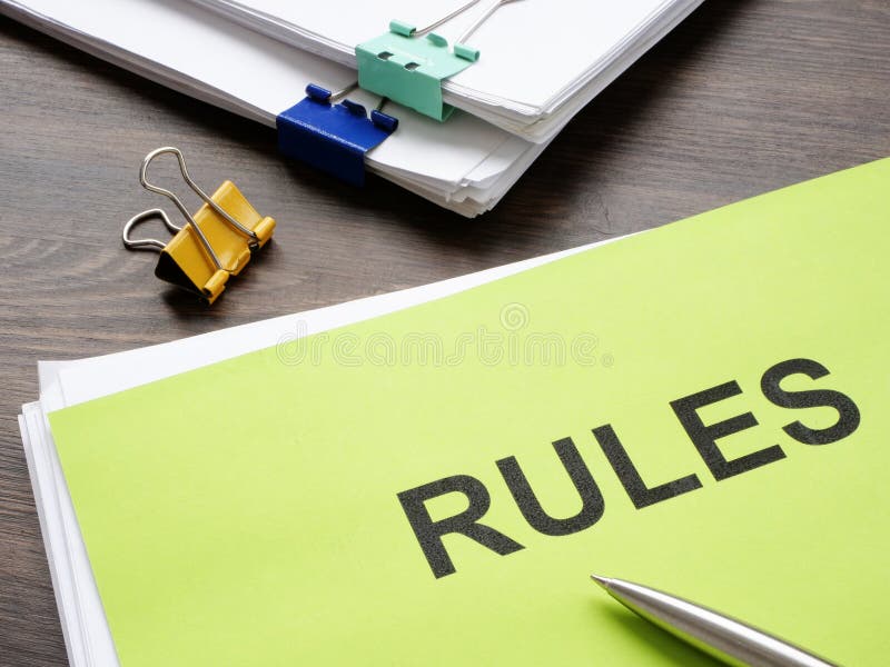 A Stack of Documents with Rules in the Office. Stock Photo - Image of ...