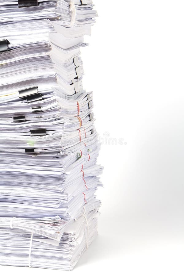 Stack of Documents on White Stock Photo - Image of stack, sheet: 105062986