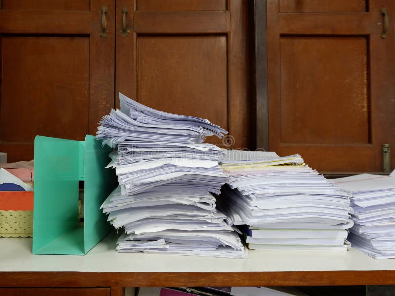 Stack of Documents at Window Stock Image - Image of documents, file ...