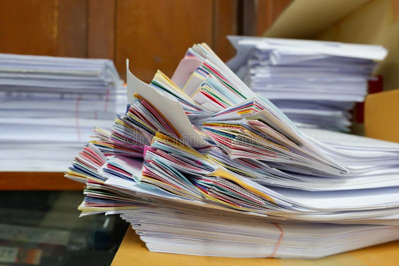 Busy, Messy And Cluttered Workplace, Full Of Documents Stock Image ...