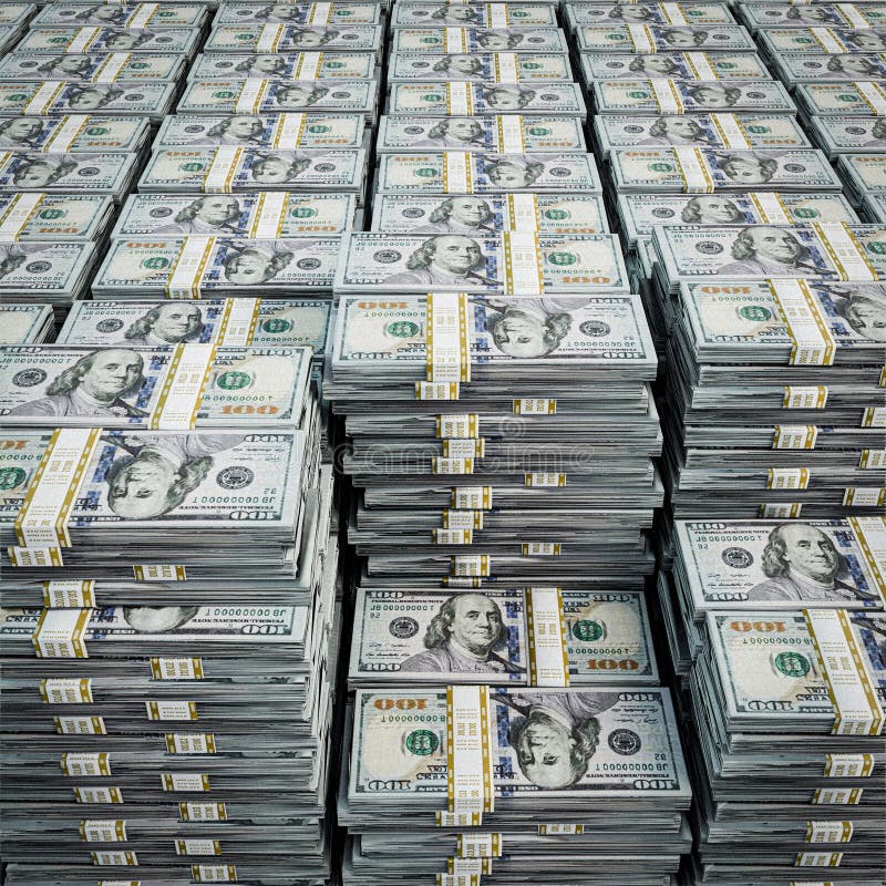 Stack of dollar banknotes stock illustration. Illustration of ...