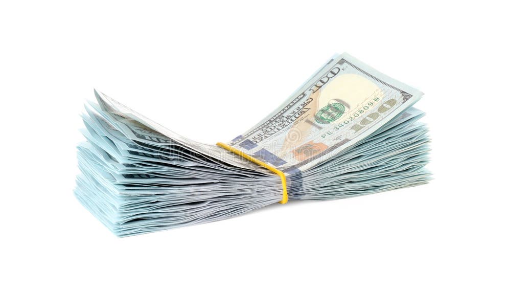Stack of Dollar Banknotes Isolated on White Stock Photo - Image of ...