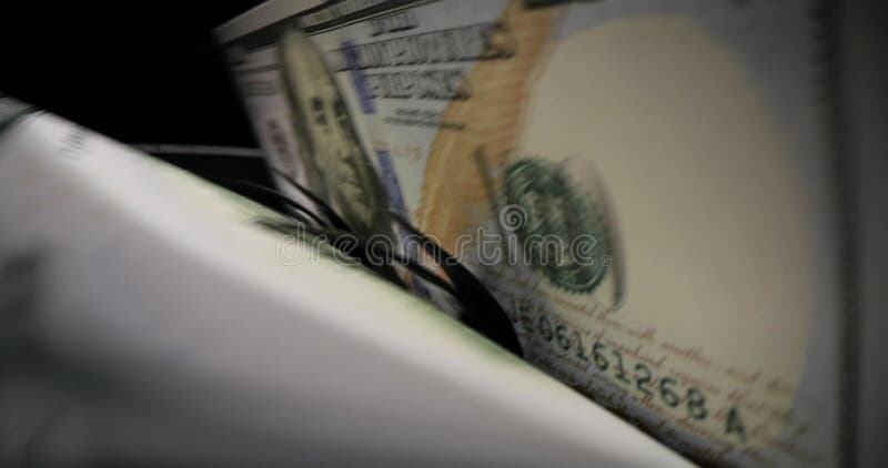 Stack of Dollar Banknotes Put into Bill Counter for Calculation Stock ...