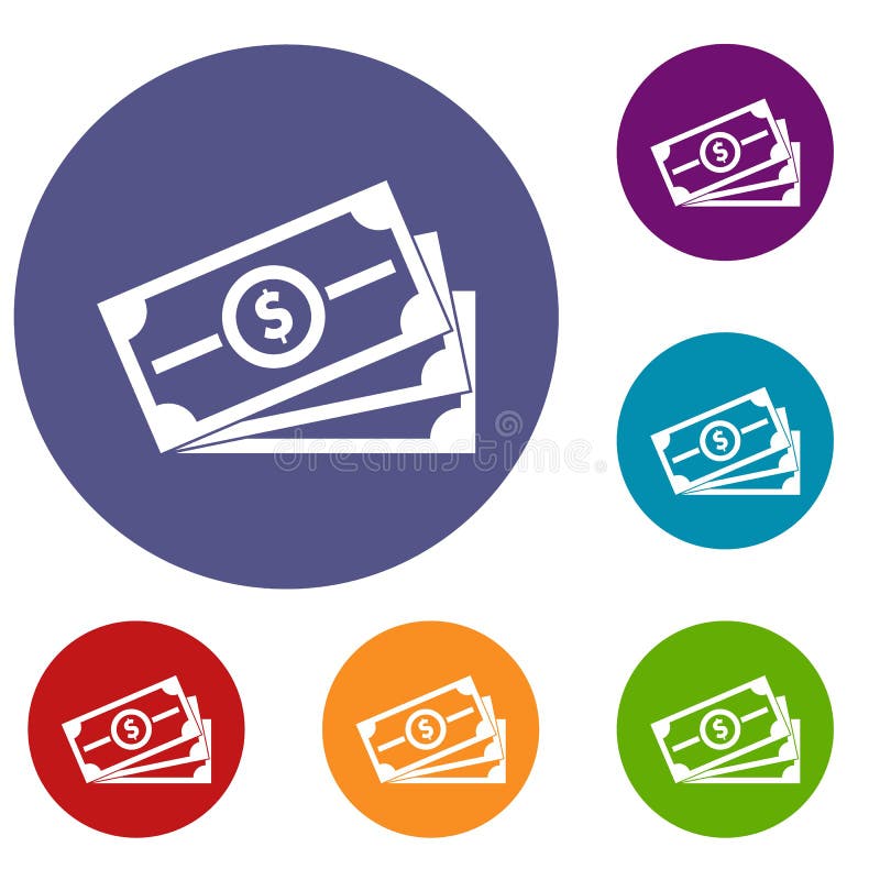 Stack Dollar Bills Set Icons Stock Illustrations – 132 Stack Dollar ...