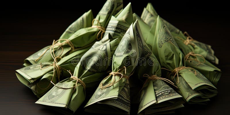 A Stack of Dollar Bills Was Tidy in a Pack on the Arm, Creating the ...