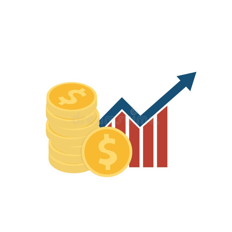 Graph with Increase Report. Diagram with Rise and Gain Progress Stock ...