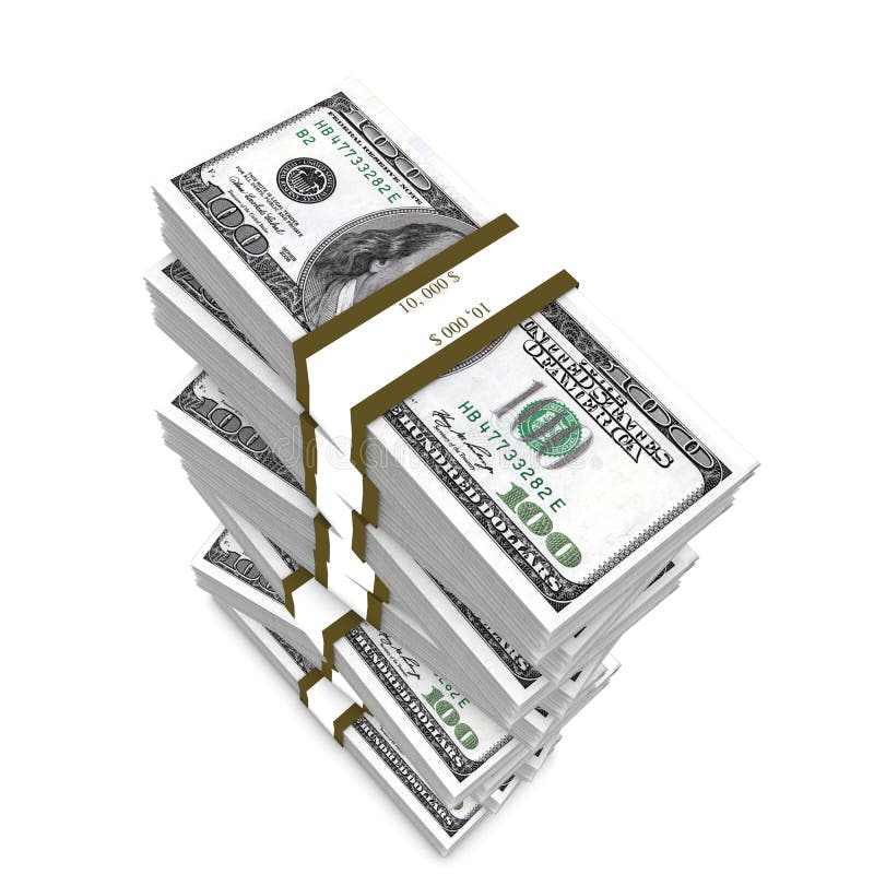 Stack of dollars stock illustration. Illustration of render - 18505695