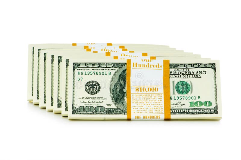 Stack of dollars isolated stock photo. Image of dollar - 11601078