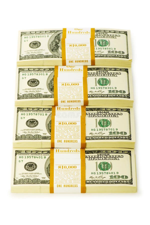 Stack of dollars isolated stock photo. Image of savings - 11887372