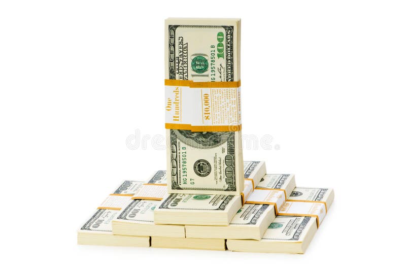 Stack of dollars isolated stock photo. Image of currency - 11951076