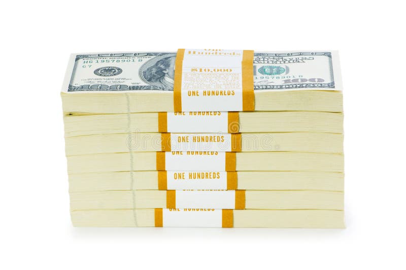 Stack of Dollars Isolated on the White Stock Photo - Image of money ...