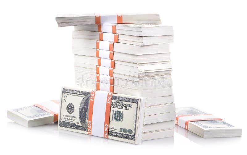 Stack of dollars stock photo. Image of isolated, bank - 39079726