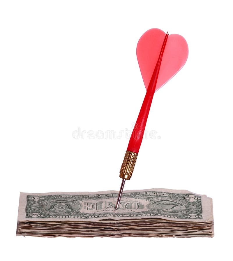 Stack of Dollars with Red Arrow Stock Image - Image of isolated ...