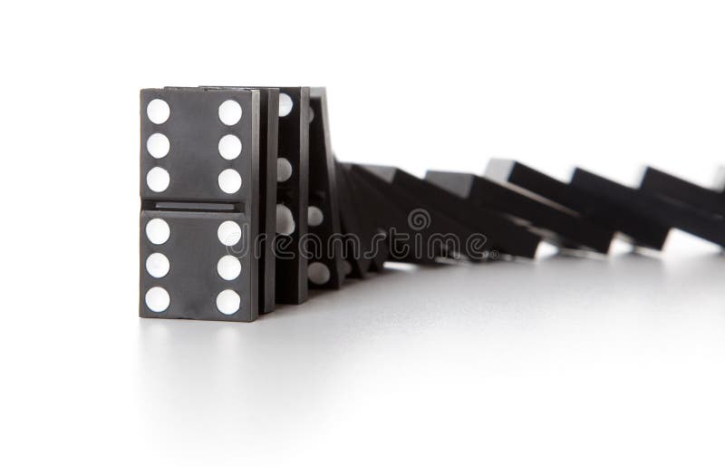 Stack of dominoes falling stock image. Image of isolated - 12475797