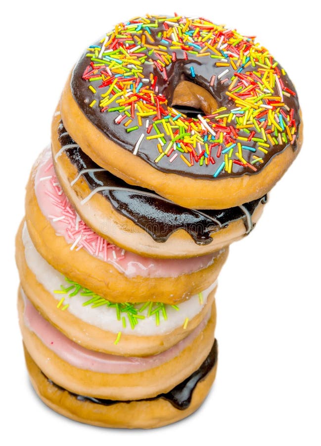 Stack of Donuts and Cups stock image. Image of coffee - 38189449