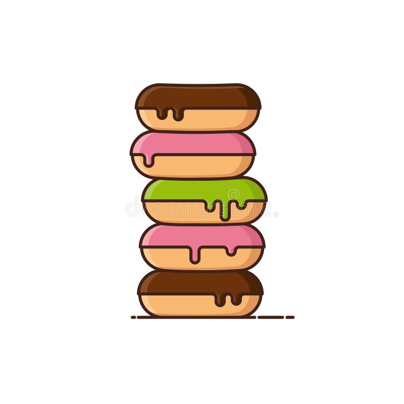 Stack of Donuts Isolated Vector Illustration Stock Vector ...