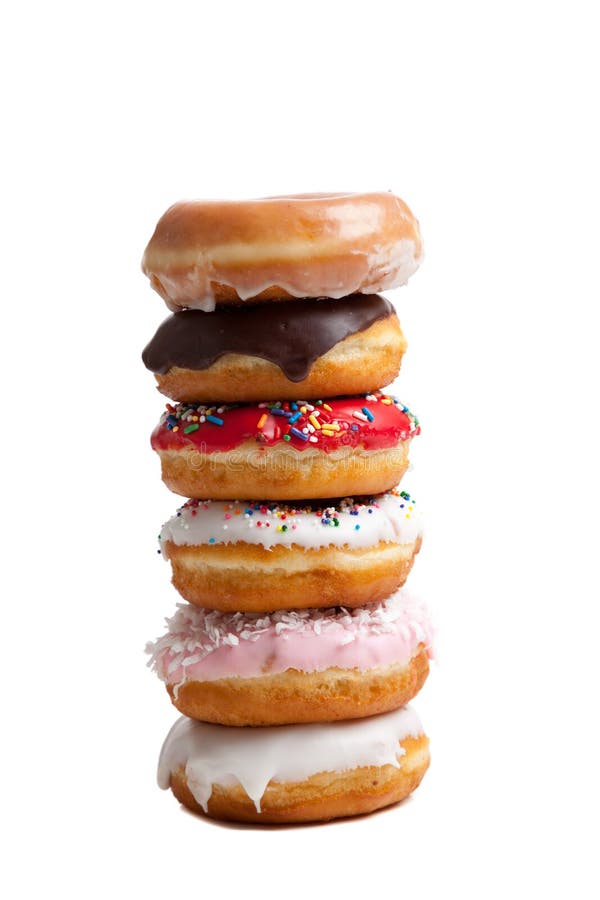 Stack Of Donuts On A White Background Royalty Free Stock Image - Image ...