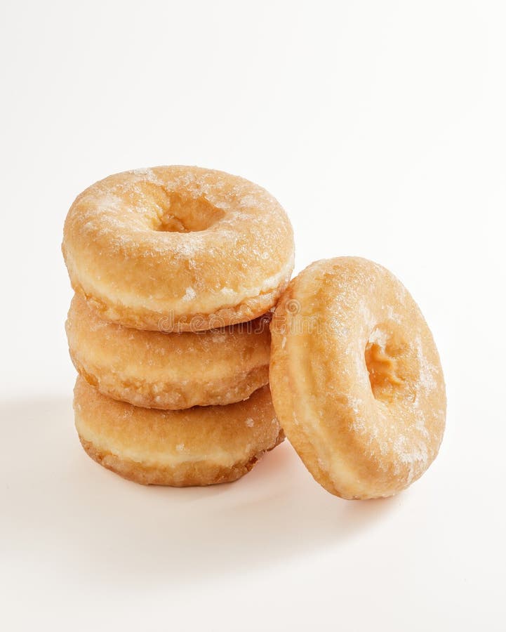 Stack of Donuts on a White Background. Stock Photo - Image of calories, bakery: 306849556