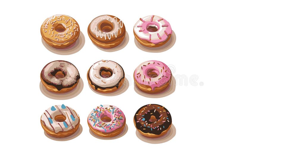 Stack of Doughnuts, Sweets Food Stock Vector - Illustration of ...