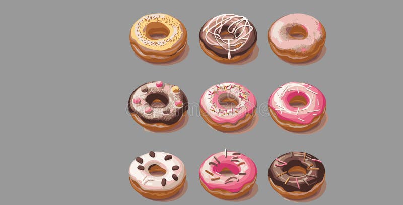 Stack of Doughnuts, Tasty Sweets Stock Vector - Illustration of sugary ...