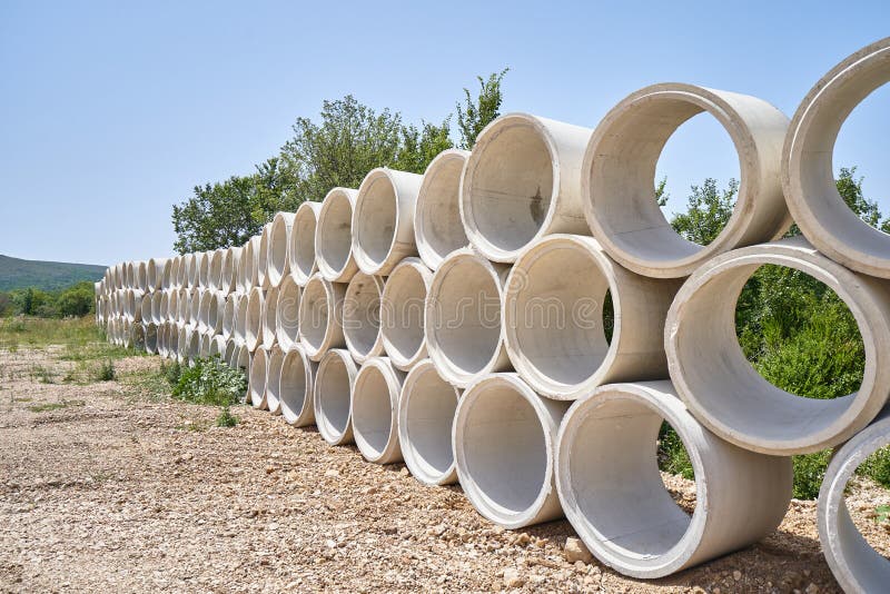 Stack of Drainage Pipe for Septic Tanks and Wells Stock Photo - Image ...