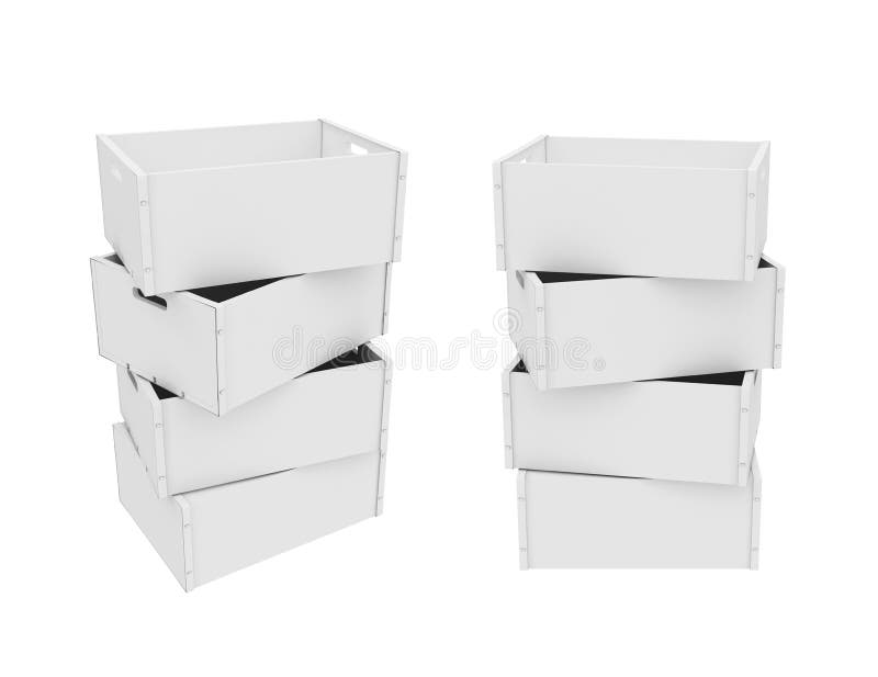 Stack of Drawers Isolated on White Background, 3D Rendering Stock ...