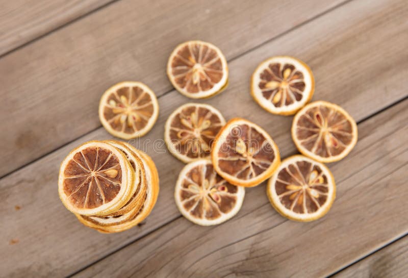 Stack Dried Lemon Slices Some Scattered Stock Photos - Free & Royalty ...