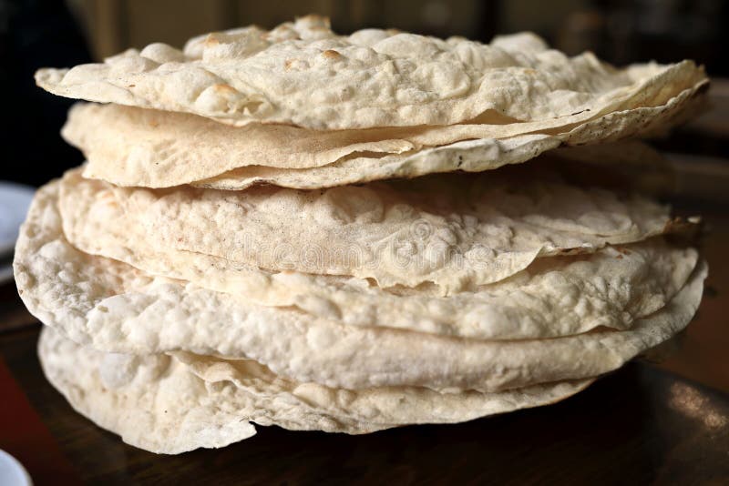 Stack of dry pita bread stock photo. Image of morning - 139310874