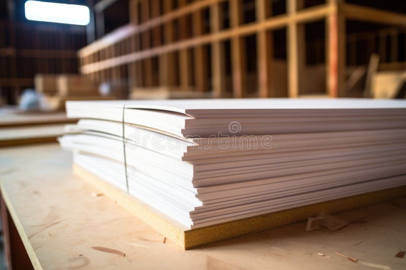 A Stack of Drywall Sheets in a Construction Site Stock Illustration ...