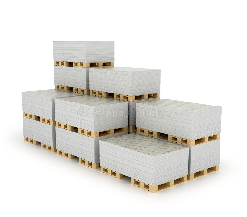 Stack Drywall Sheets Stacked on Wooden Pallets, Stock Illustration ...