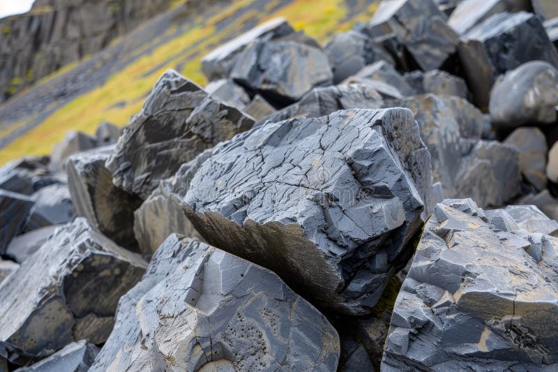 A Stack of Durable Basalt Rocks Placed Closely Together, Showcasing ...