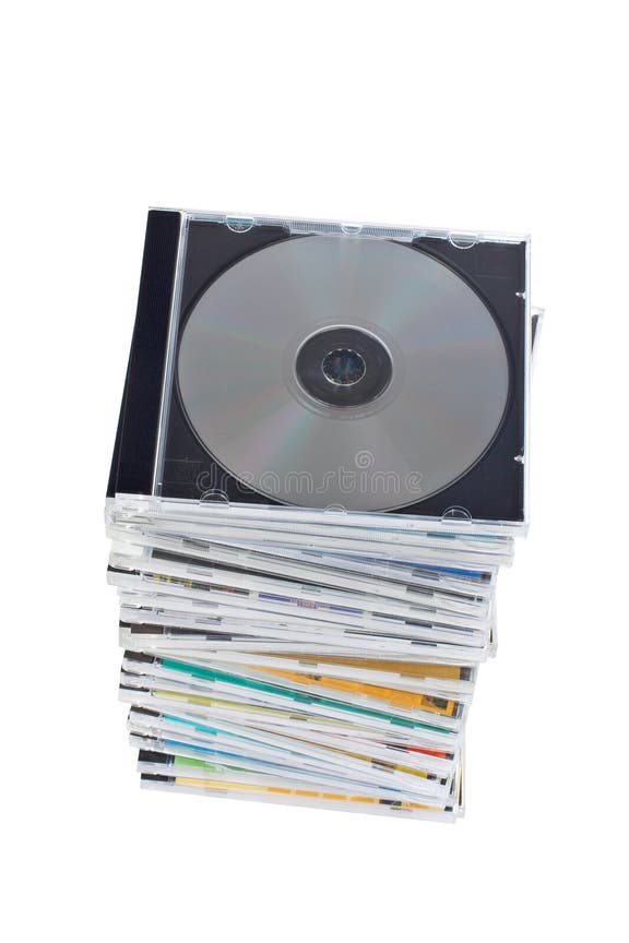 Stack of dvds and cds stock photo. Image of disc, modern - 1654116