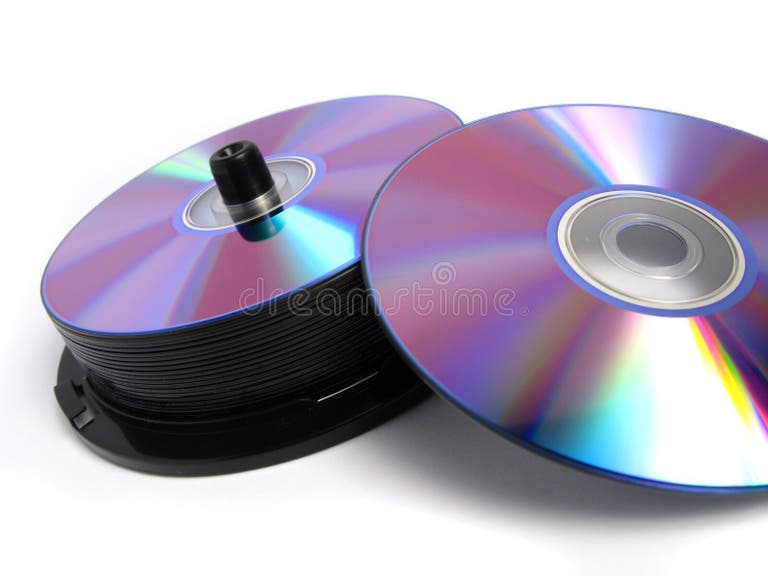 Stack of DVDs and CDs stock image. Image of case, empty - 5458801