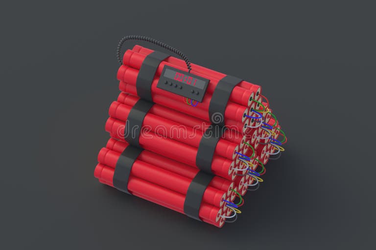 Stack of Dynamite Bombs with Digital Timer. Countdown and Deadline ...