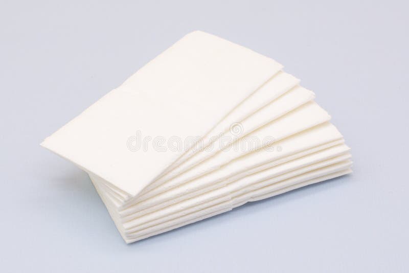 Stack of Eco Friendly Clean Paper Napkins on Blue Background Stock ...