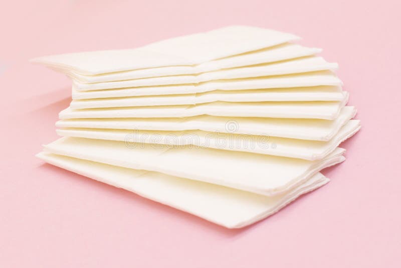 Stack of Eco Friendly Clean Paper Napkins on Pink Background Stock ...