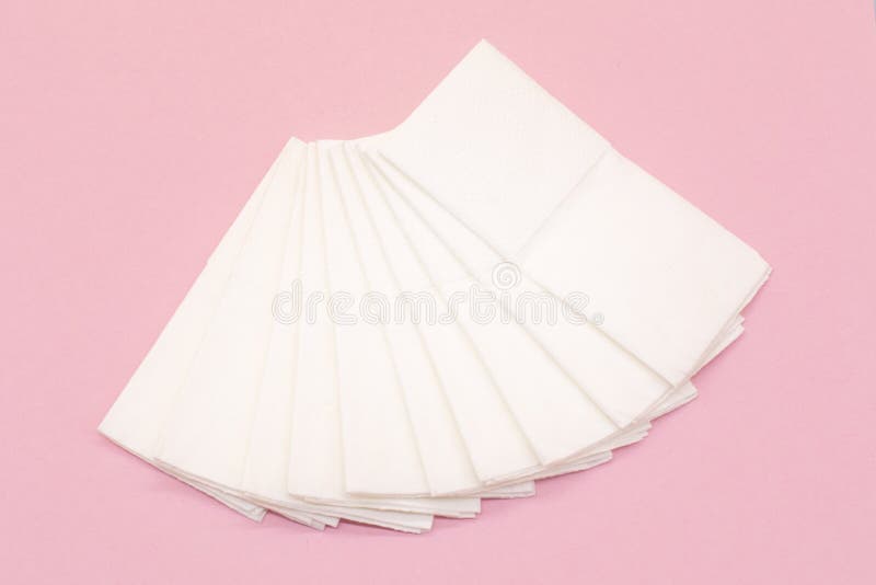 Stack of Eco Friendly Clean Paper Napkins on Pink Background Stock ...