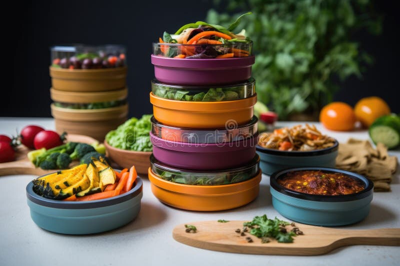 Vegan Dishes and Main Courses with Oatmeal Porridge and Vegetable Salad ...