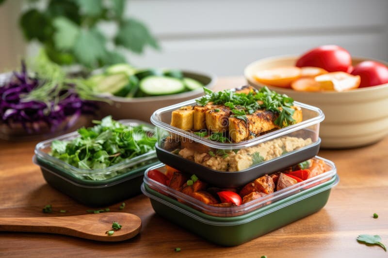 Vegan Dishes and Main Courses with Oatmeal Porridge and Vegetable Salad ...