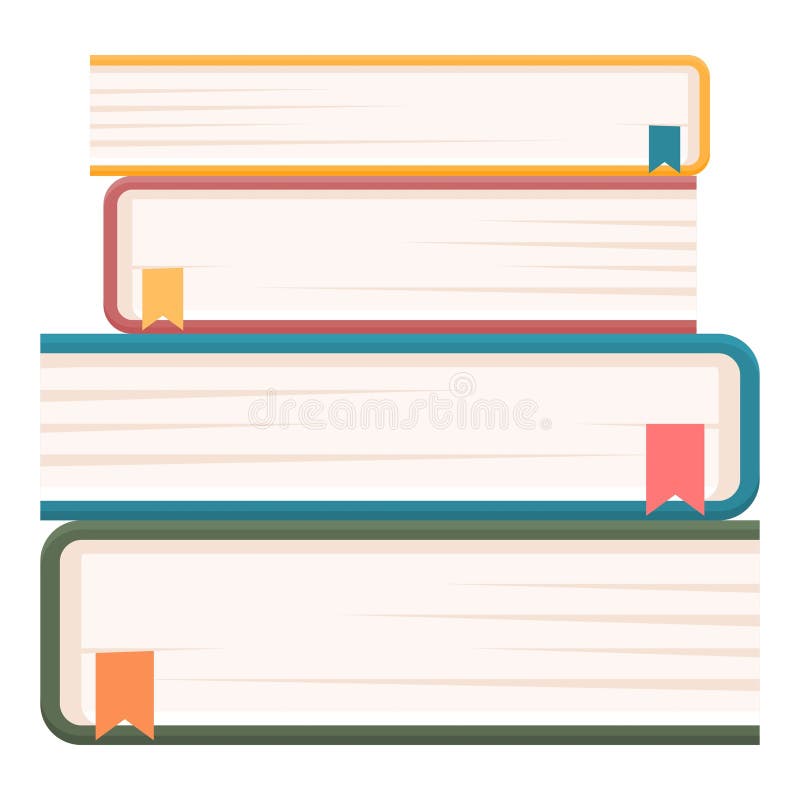 Stack of Educational Books with Bookmarks Vector Stock Vector ...