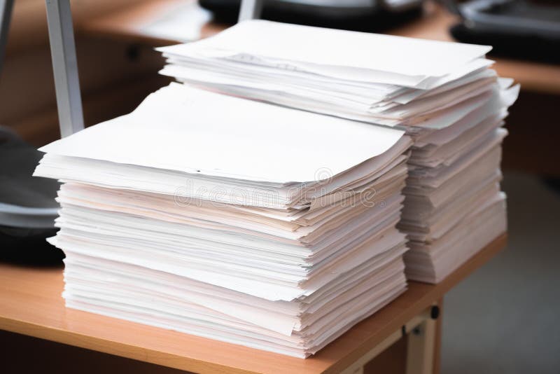 Stack of Educational Materials Stock Photo - Image of room, indoor ...