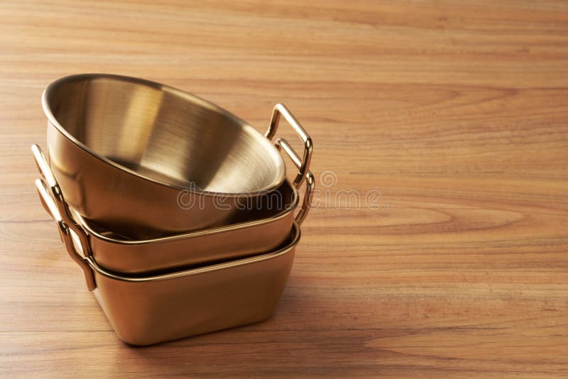 A Stack of Empty Aluminum Containers on Table Stock Image - Image of ...