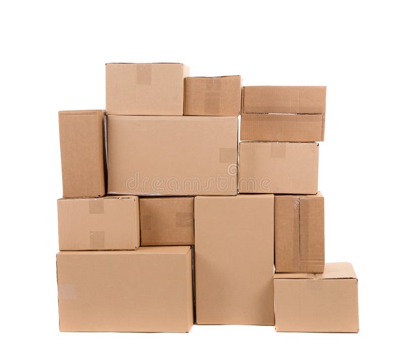 Closed Shipping Cardboard Box Isolated on White Stock Image - Image of ...