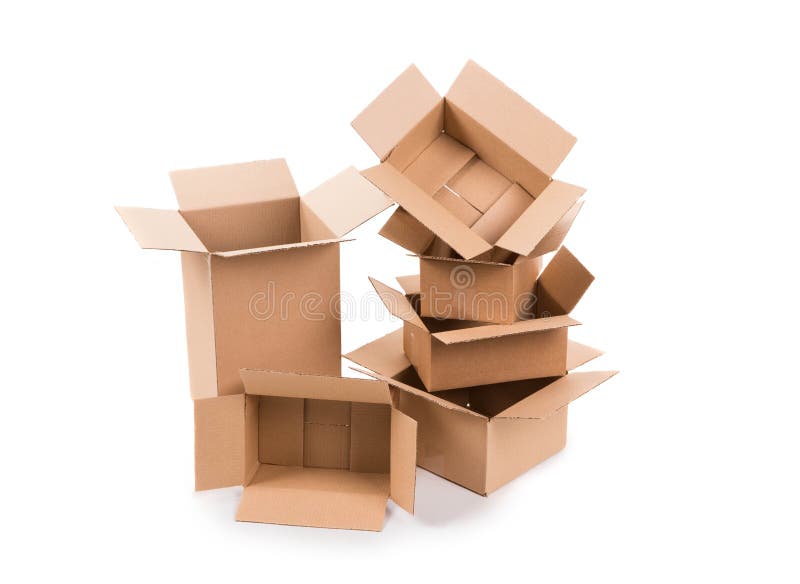 Closed Shipping Cardboard Box Isolated on White Stock Image - Image of ...