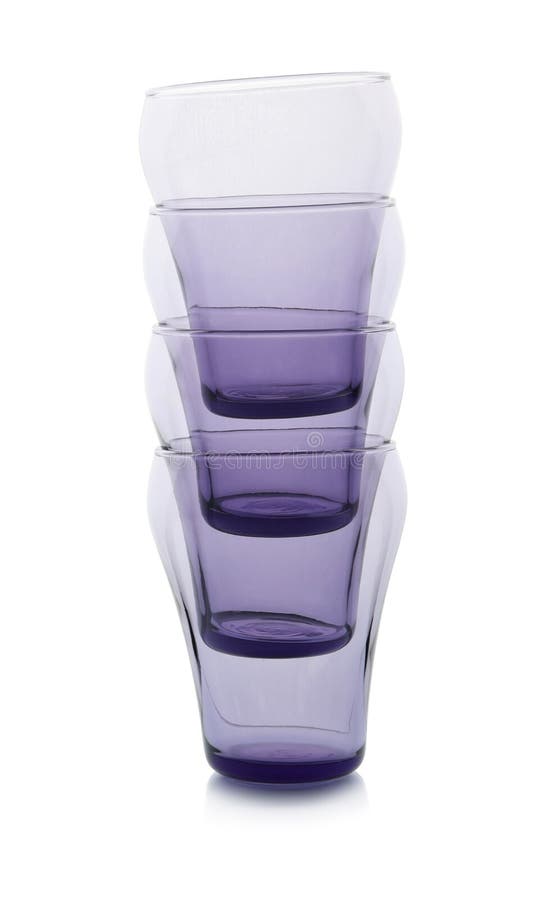 Stack of Empty Colorful Glasses on White Stock Photo - Image of classic ...