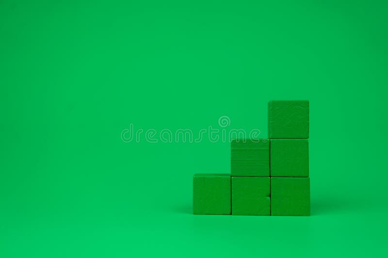 Stack of Empty Green Blocks with Free Space for You Text Stock Image ...