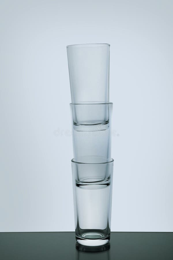 Stack of Empty Shooter Glasses Stock Photo - Image of dishware, liquid ...