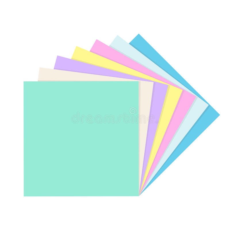 Stack of Empty Square Paper Notes Stock Vector - Illustration of label ...